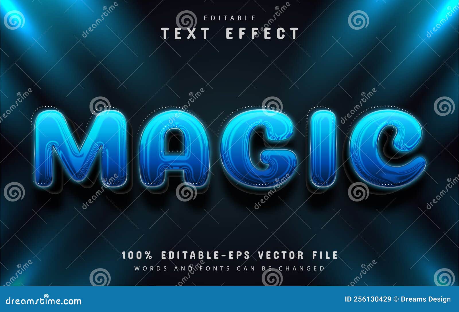 Blue Magic Text Effect Editable Stock Vector - Illustration of design ...