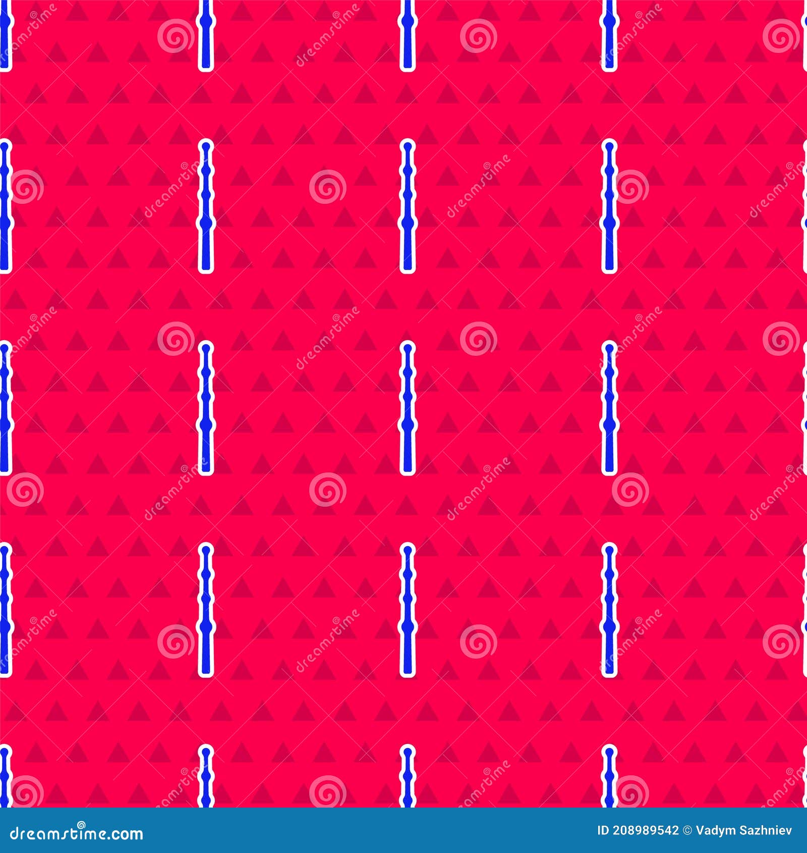 Blue Magic Wand Icon Isolated Seamless Pattern on Red Background. Star ...