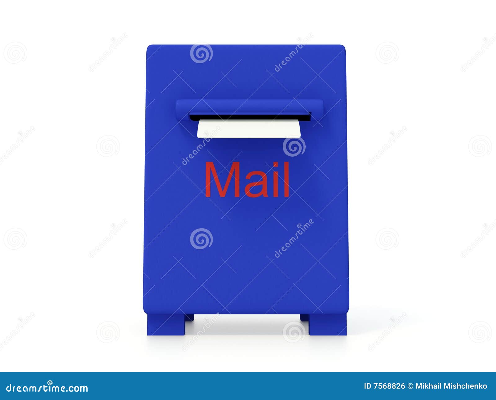 Blue mail box stock illustration. Illustration of white - 7568826