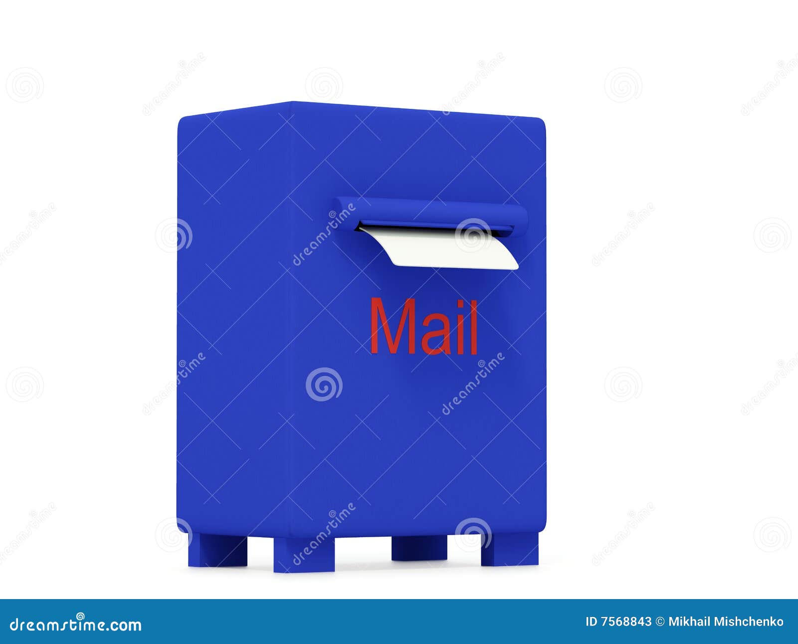 Blue mail box stock illustration. Illustration of connection - 7568843