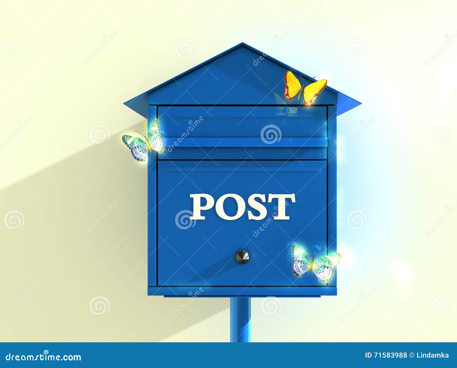 Blue Mail box stock illustration. Illustration of culture - 71583988