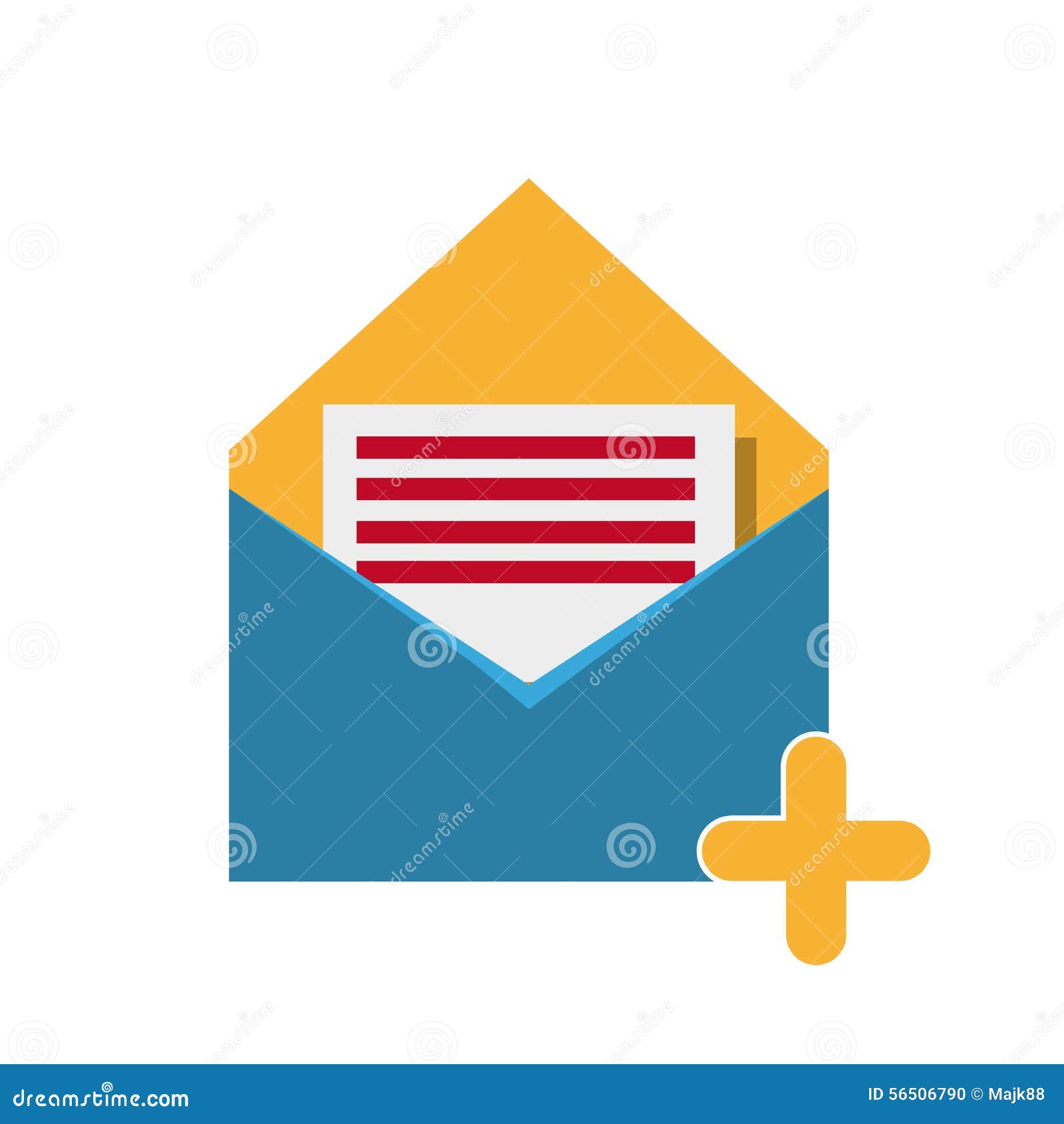 Blue Mail Icon with Letter stock illustration. Illustration of email ...