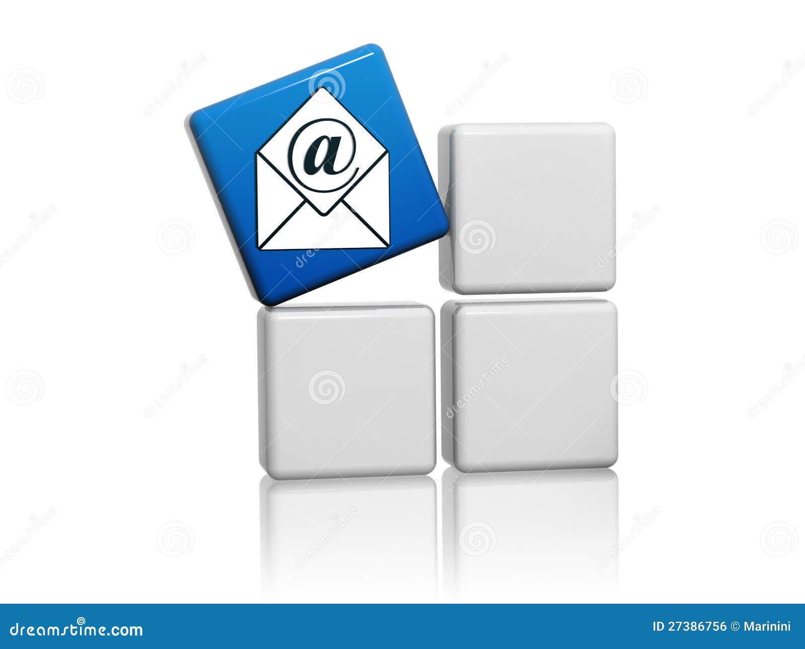 Blue Mail Sign with Envelope on Boxes Stock Illustration - Illustration ...