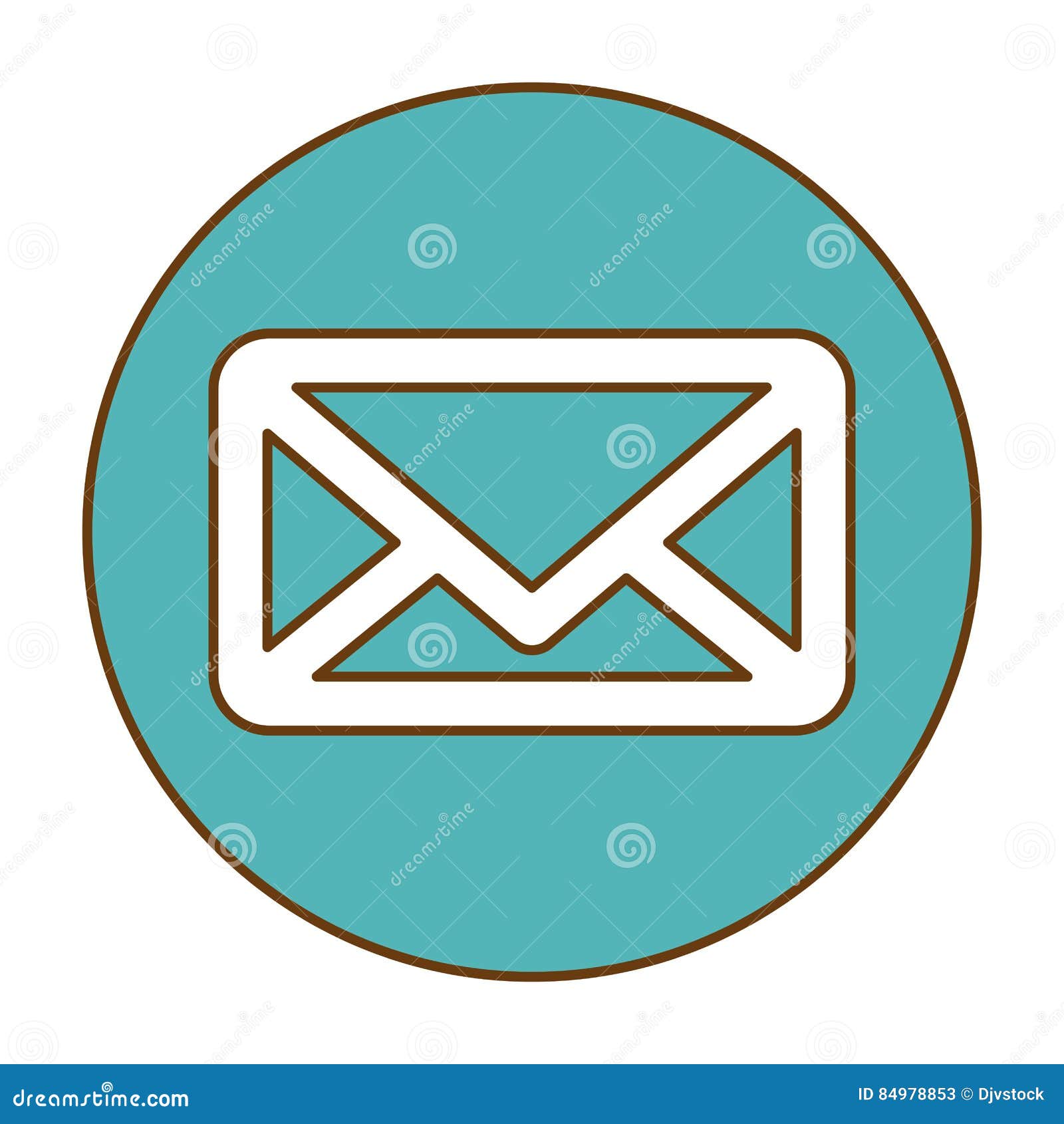 Blue Mail Symbol Button Icon Stock Illustration - Illustration of ...