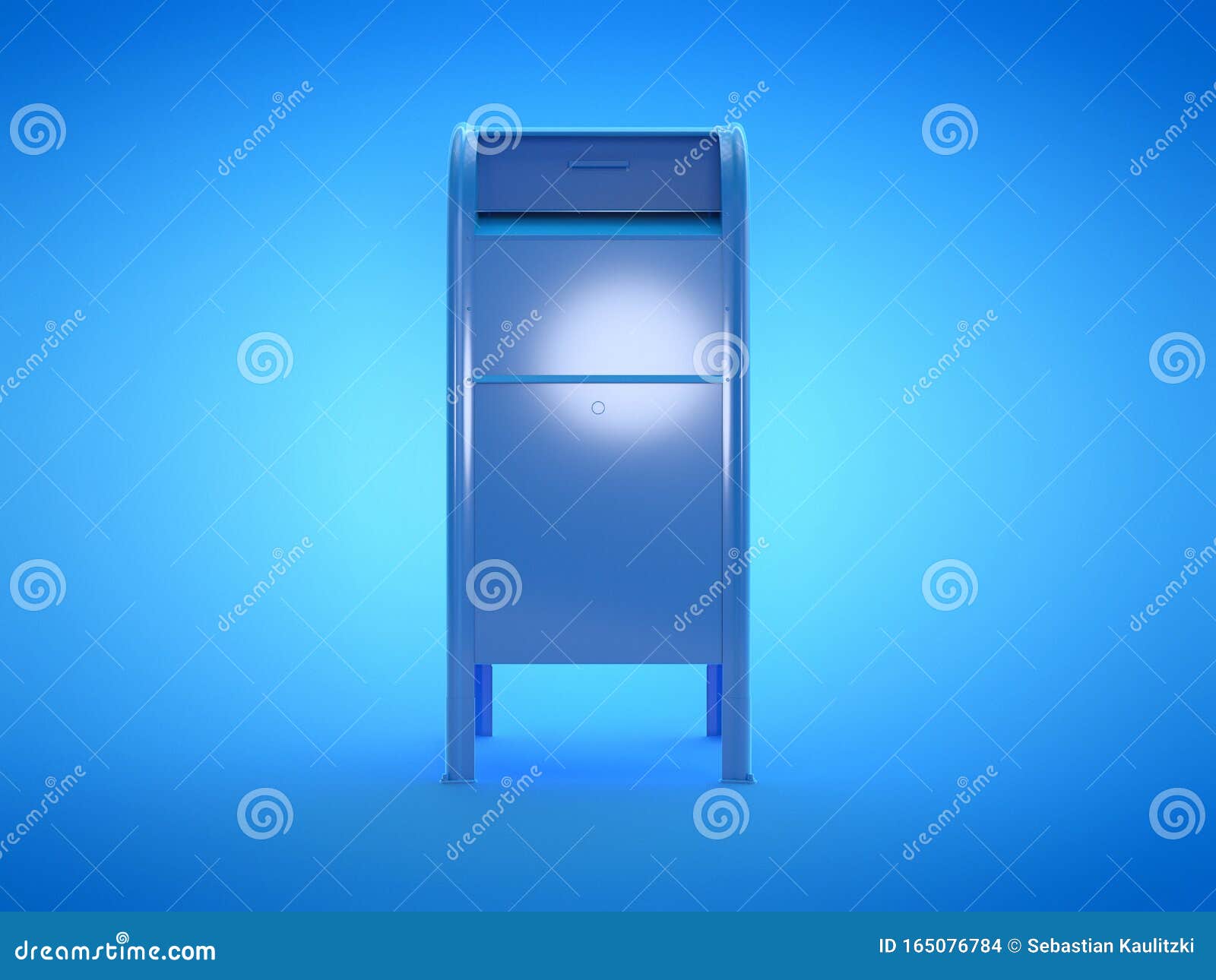 A blue mailbox stock illustration. Illustration of paper - 165076784