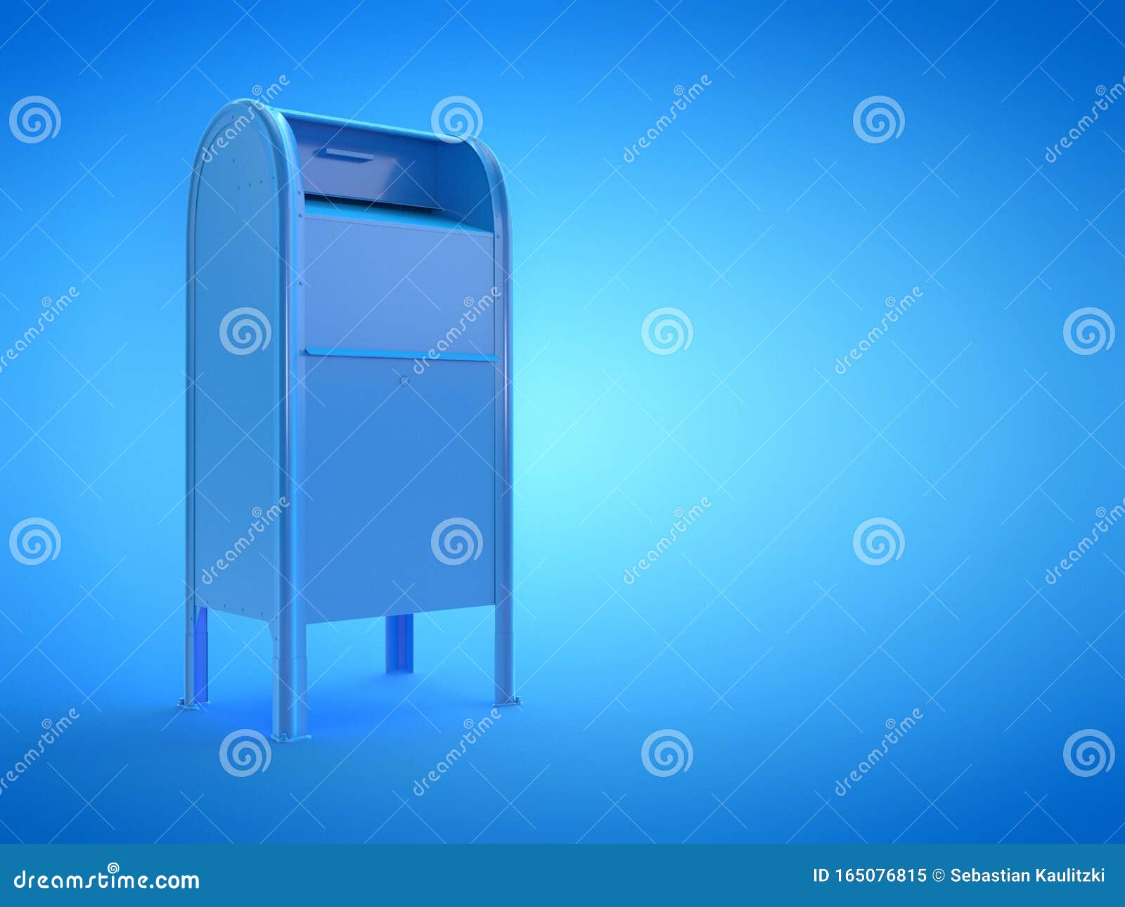 A blue mailbox stock illustration. Illustration of object - 165076815
