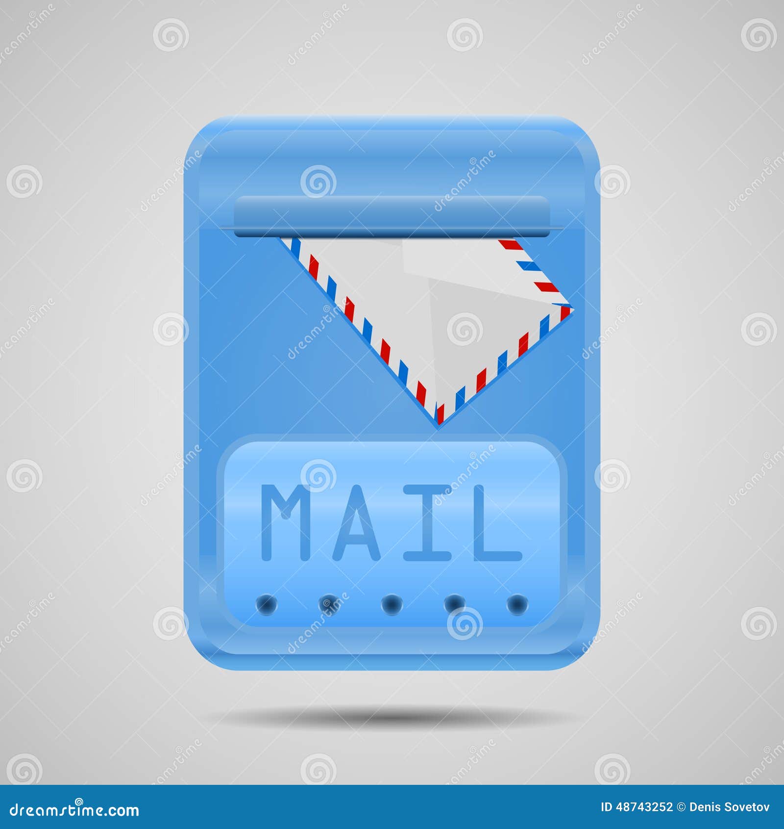 Blue mailbox stock vector. Illustration of open, background - 48743252