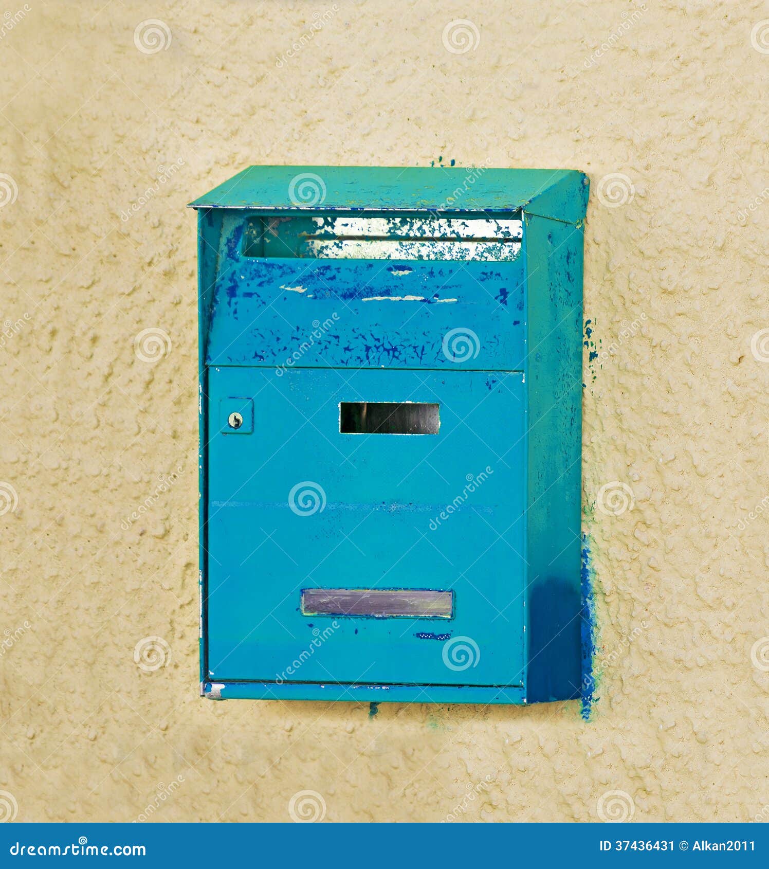 Blue mailbox stock image. Image of communication, space - 37436431