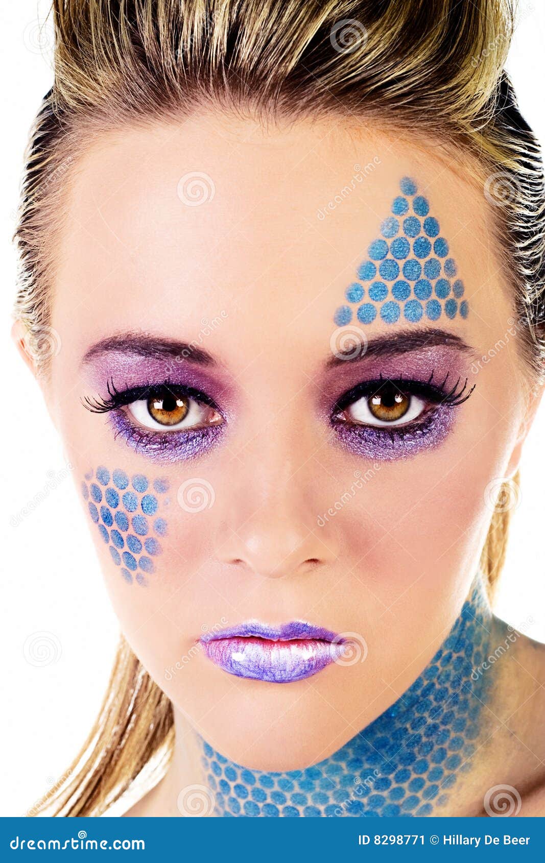 Blue make-up stock image. Image of beautiful, funny, young - 8298771