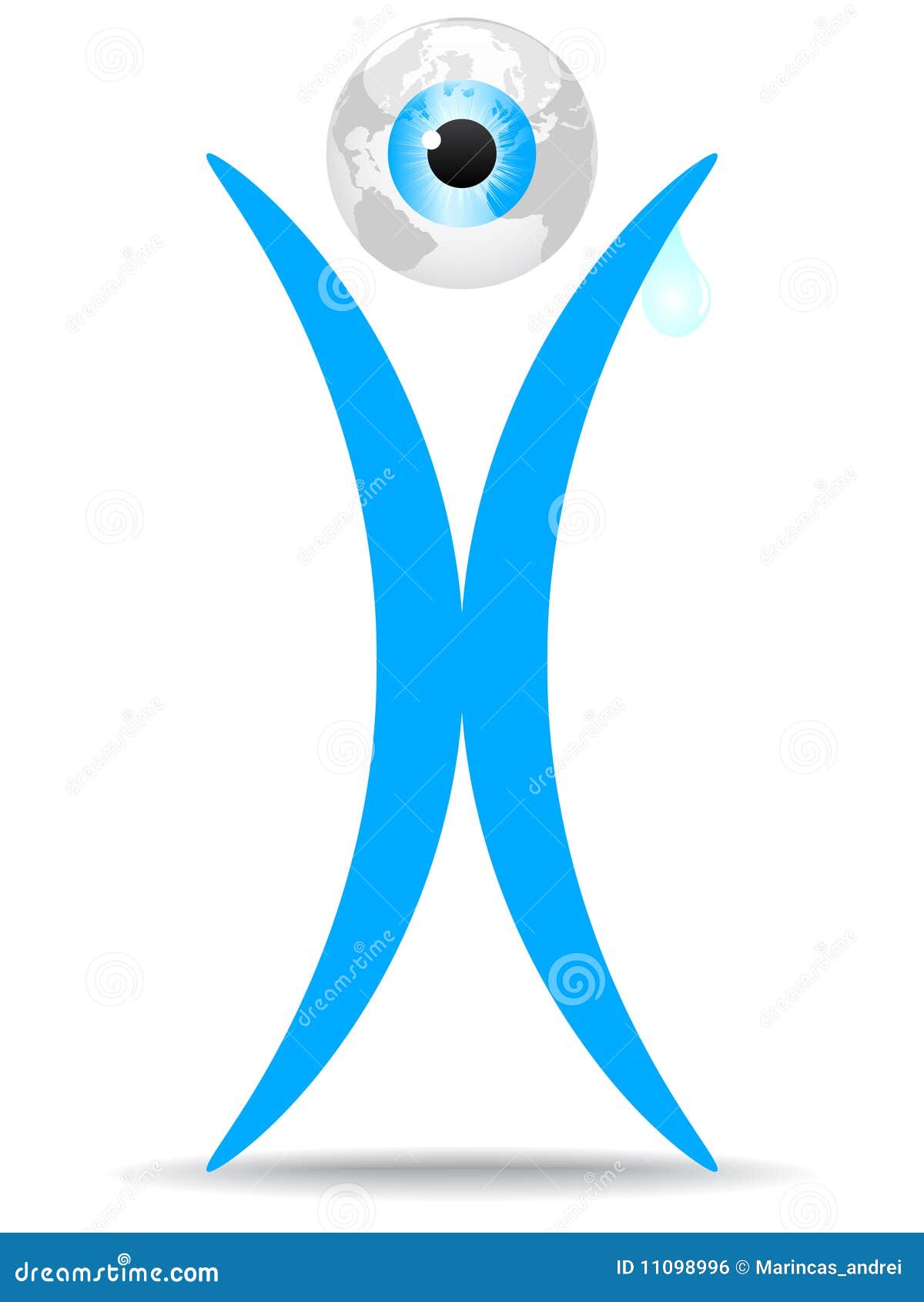 Blue man stock vector. Illustration of composition, curiosity - 11098996