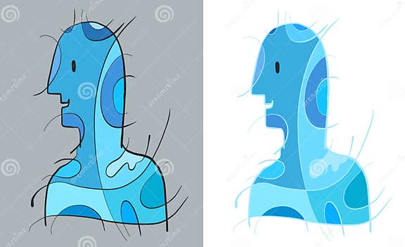 Blue Man Art stock vector. Illustration of mouth, bluecolor - 50421753