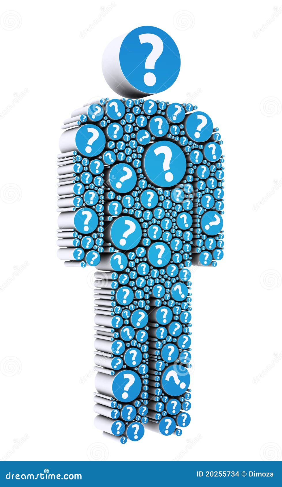Blue Man, Consisting of Questions Stock Illustration - Illustration of ...