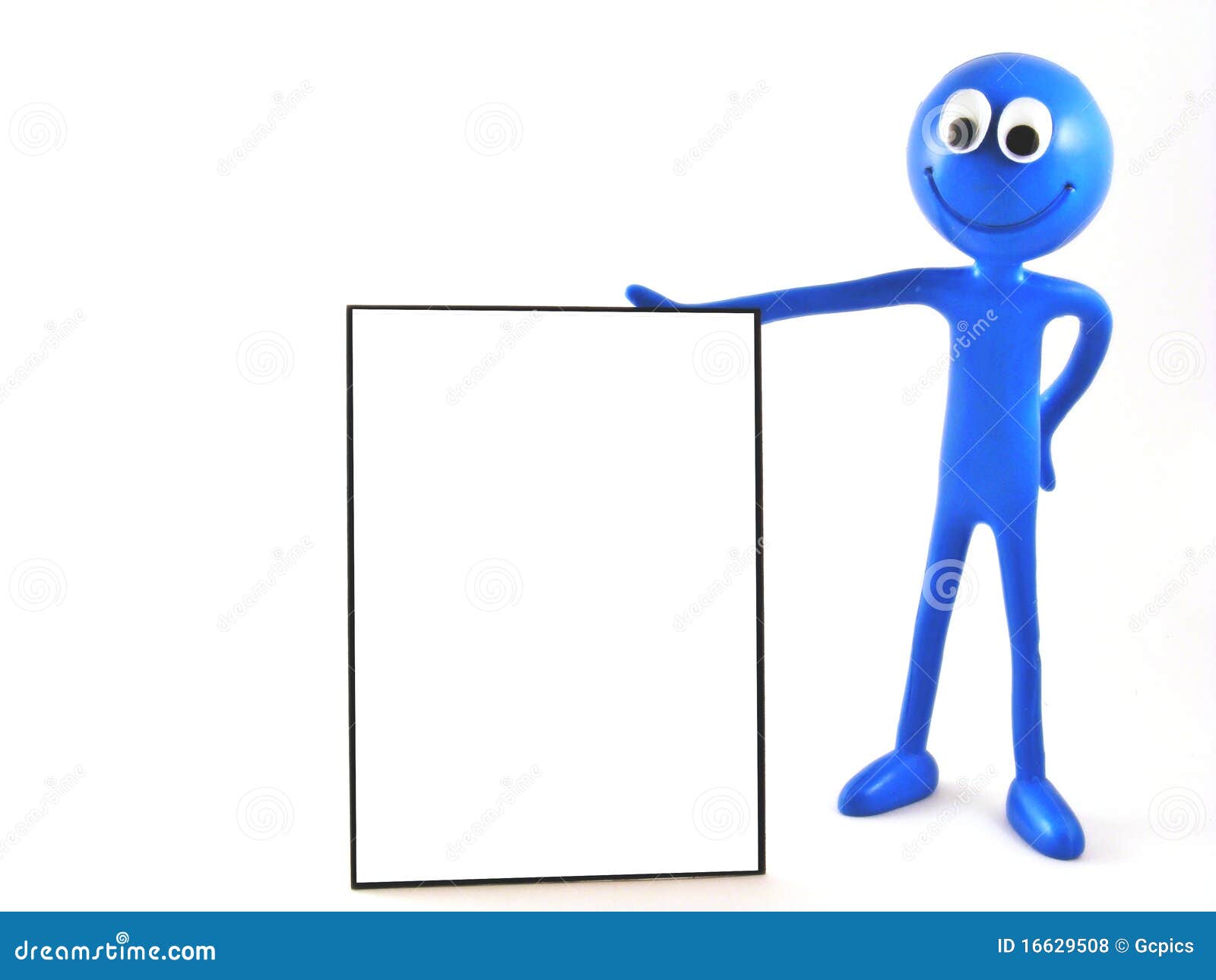 Blue Man Figure Holding Advertising Board #2 Stock Photo - Image of ...