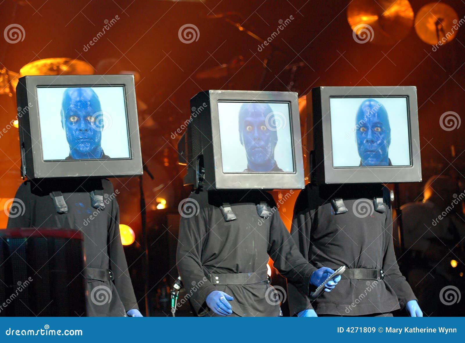 Blue man group performance editorial stock image. Image of drum - 4271809
