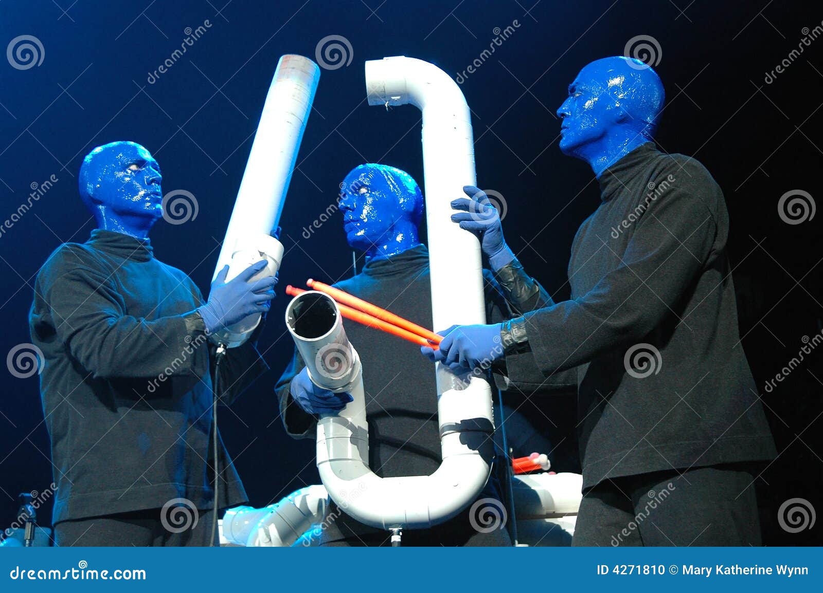 Blue man group performance editorial image. Image of blue - 4271810