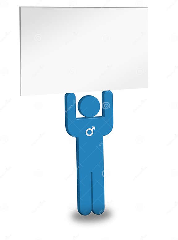 Blue Man Holding Sign stock image. Image of holding, information - 17312207