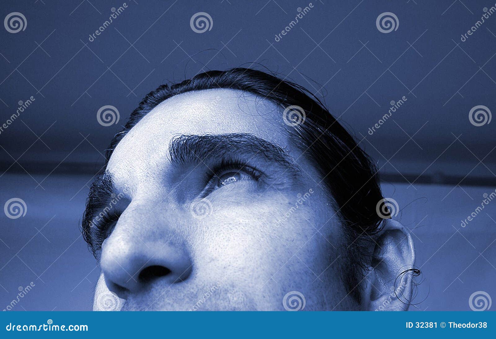 Blue man portrait stock image. Image of green, portrait - 32381