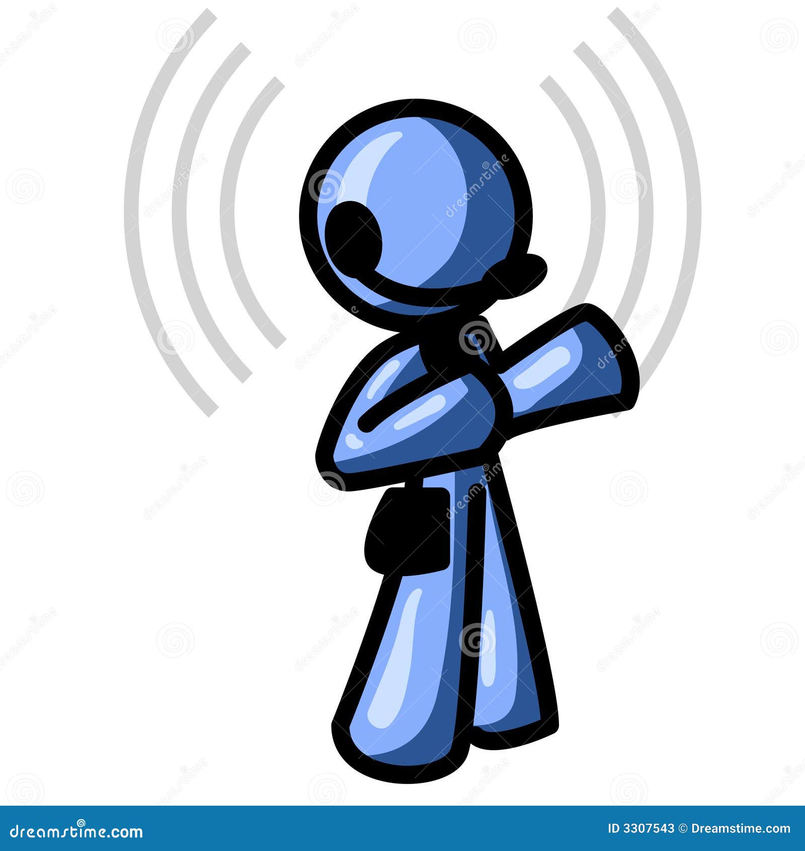 Blue Man Talking on a Headset Stock Vector - Illustration of white ...