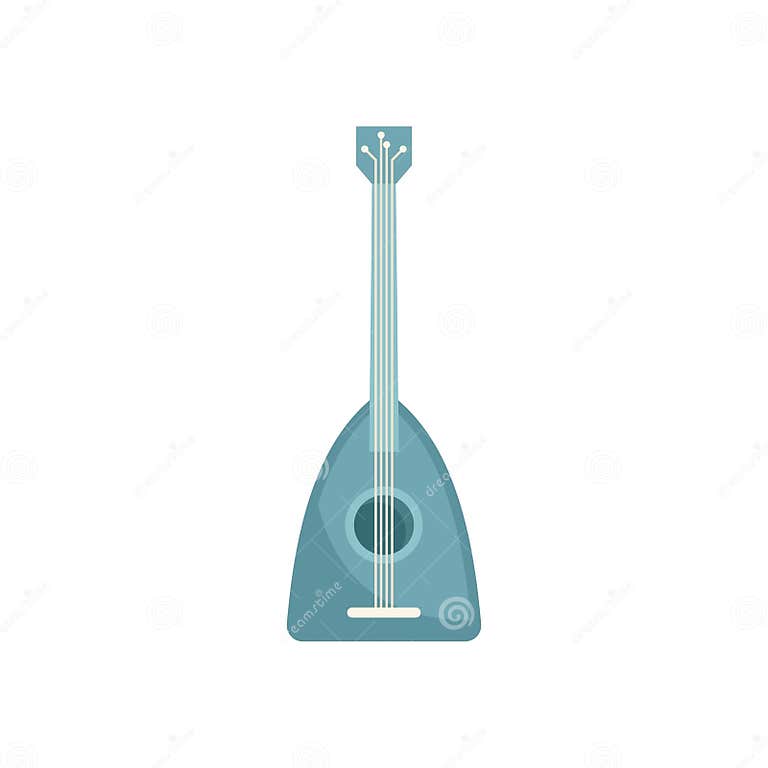 Blue Mandolin Standing Upright on White Background Stock Illustration ...