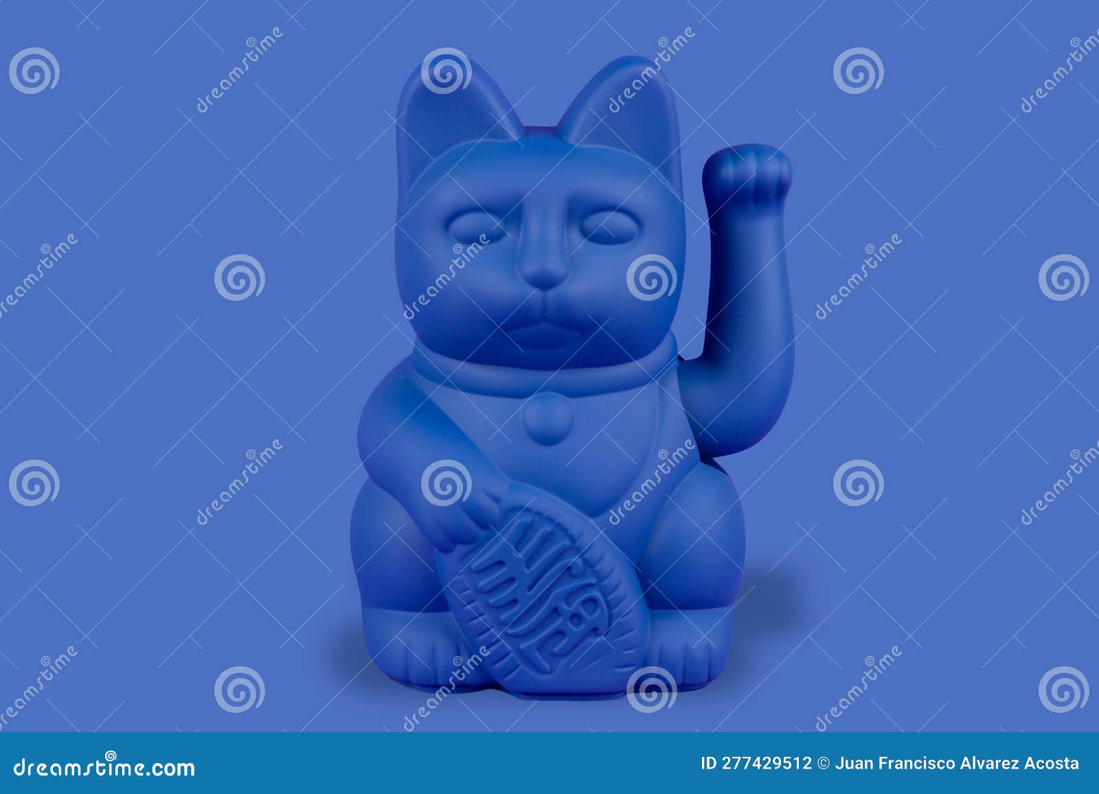 Blue Maneki Neko Lucky Cat Symbol for Luck and Prosperity Background ...