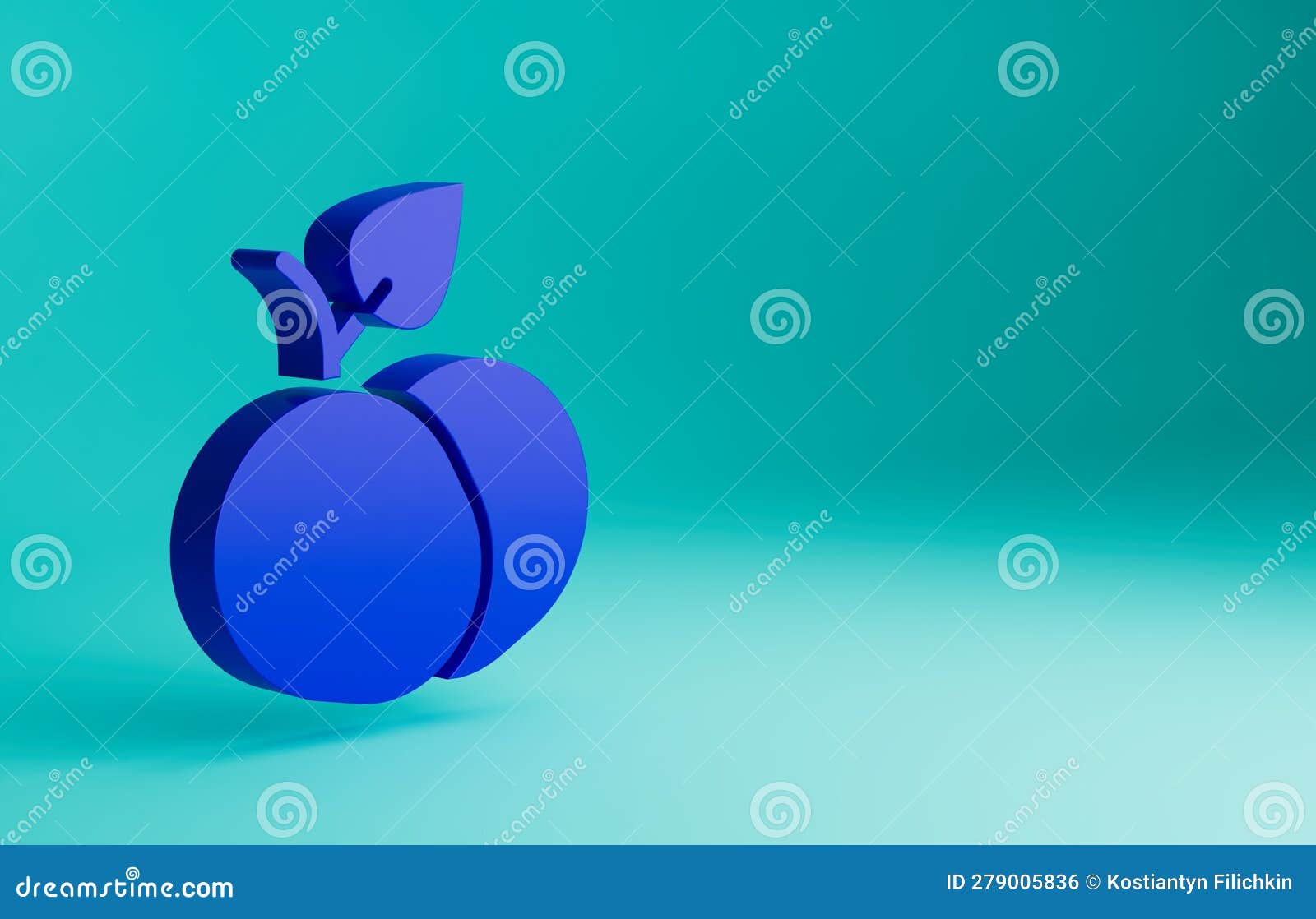 Blue Mango Fruit Icon Isolated on Blue Background. Minimalism Concept ...
