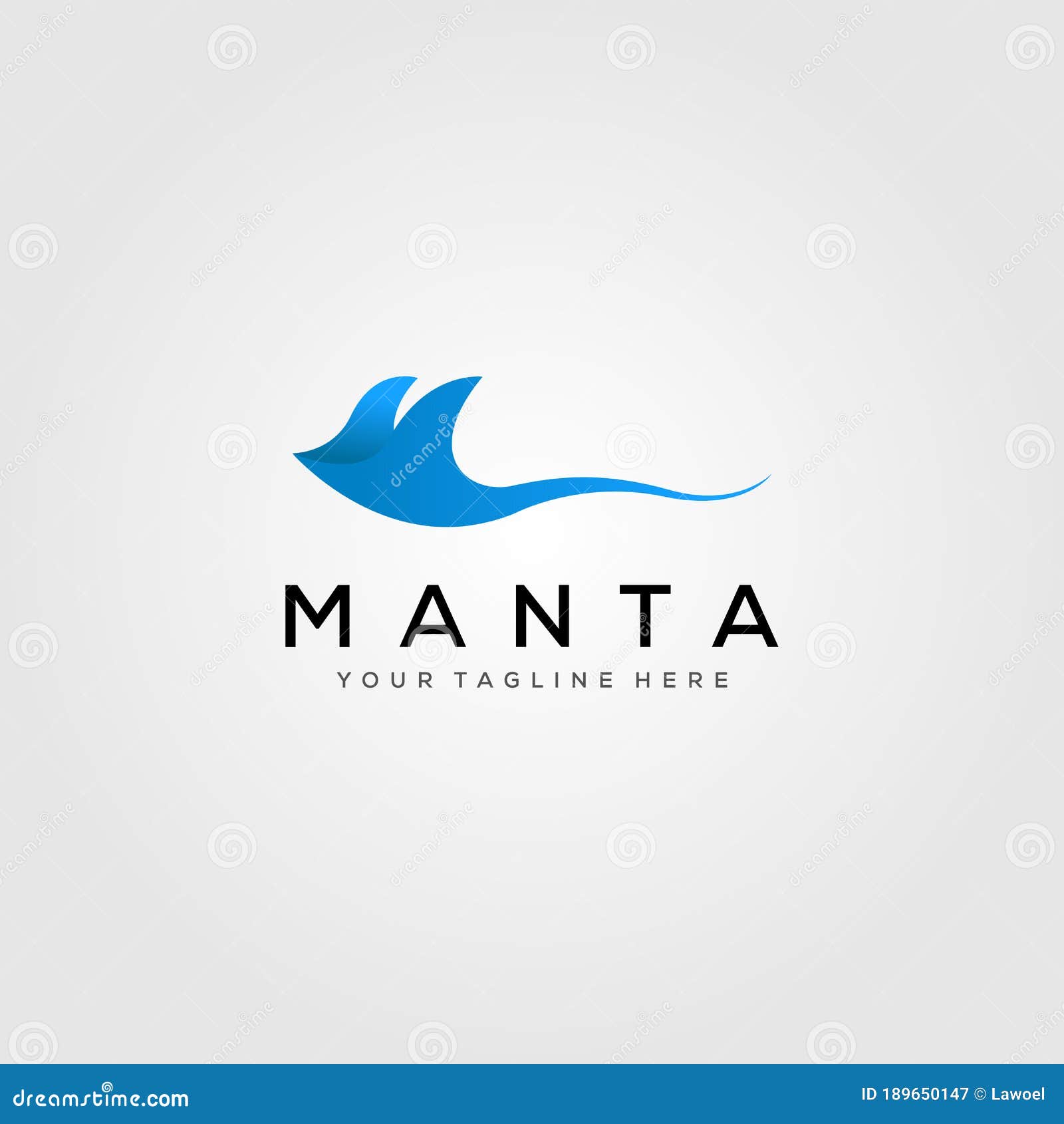Blue Manta Ray Logo Vector Illustration Design Stock Vector ...