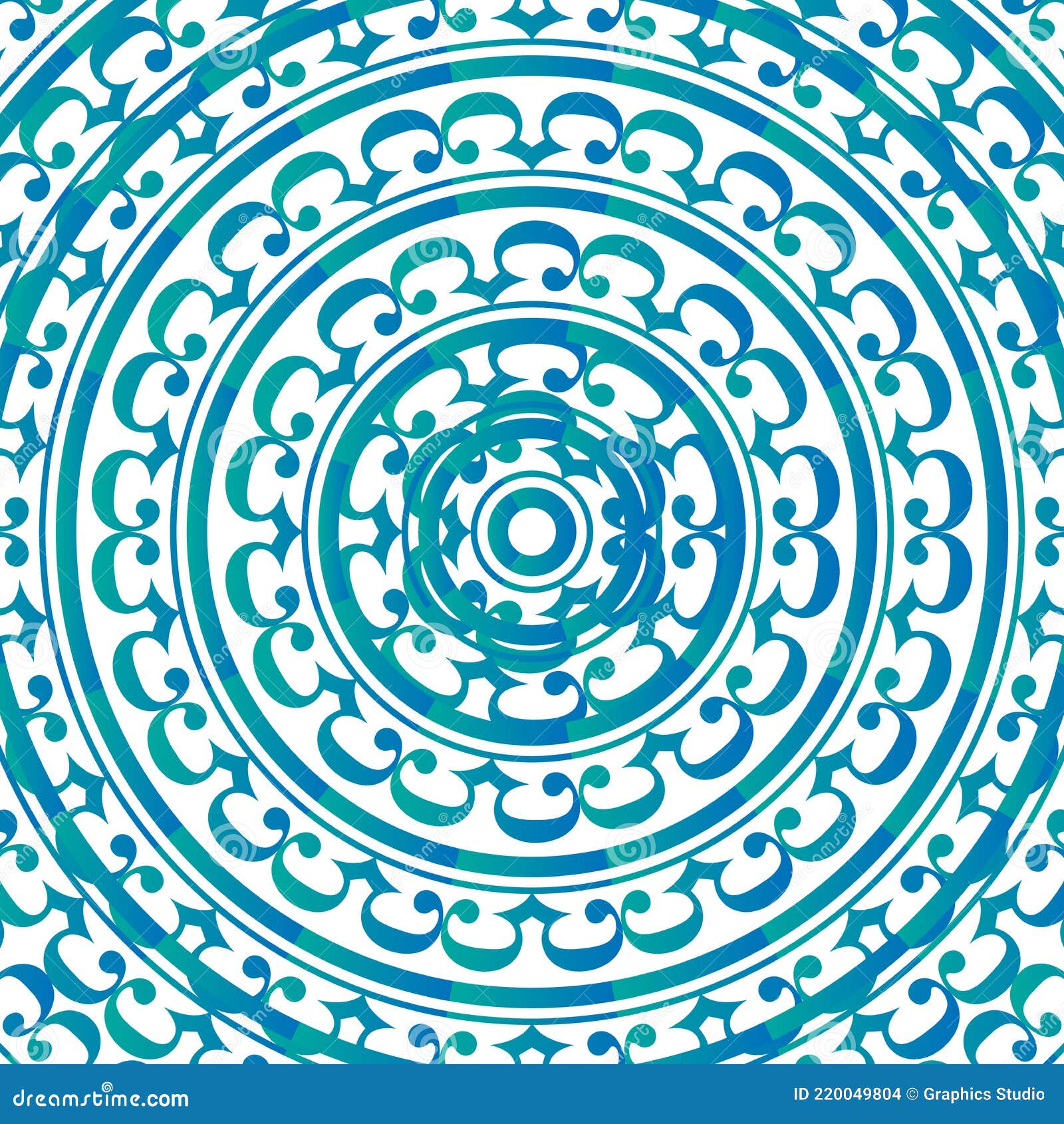Blue Maori Koru Curl Ornaments Seamless Pattern Stock Vector ...