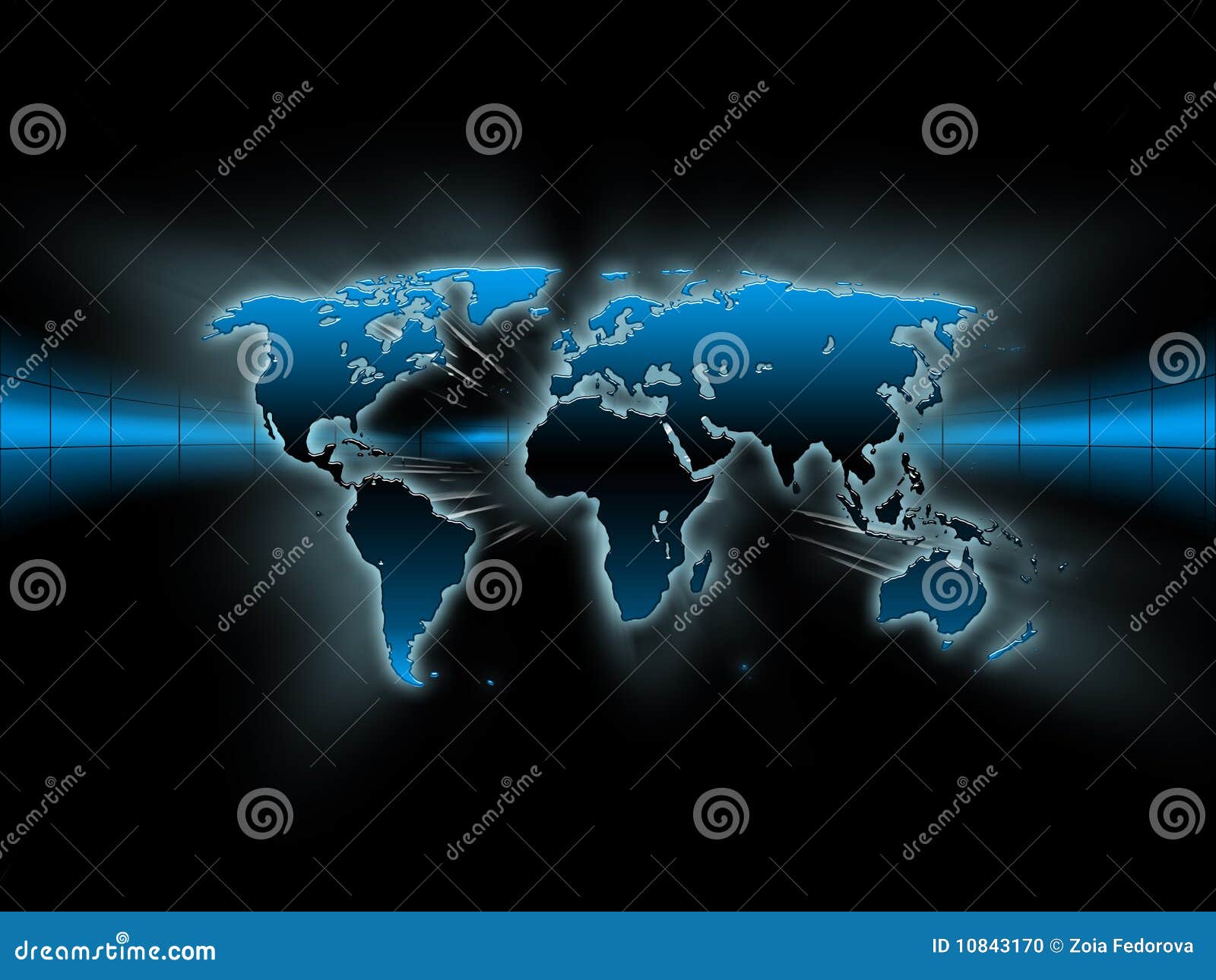 Blue map stock illustration. Illustration of internet - 10843170