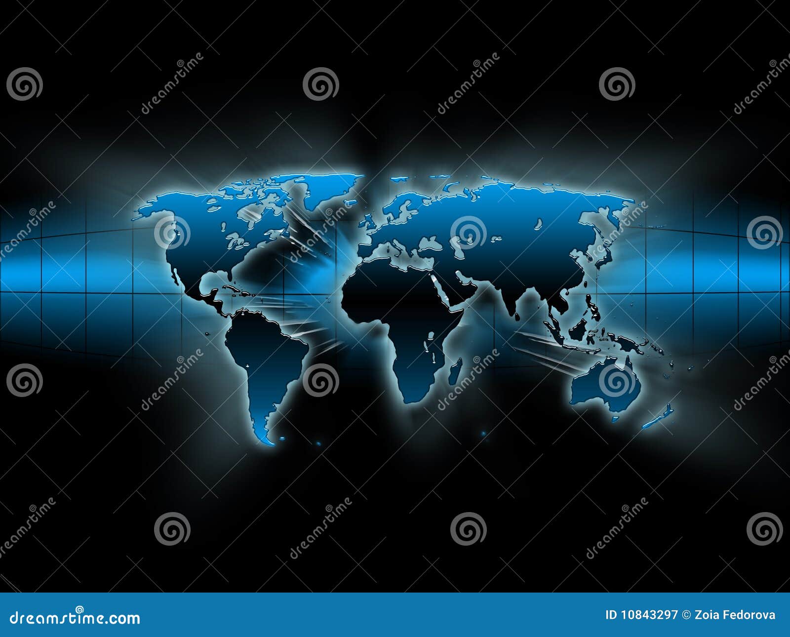 Blue map stock illustration. Illustration of power, computer - 10843297