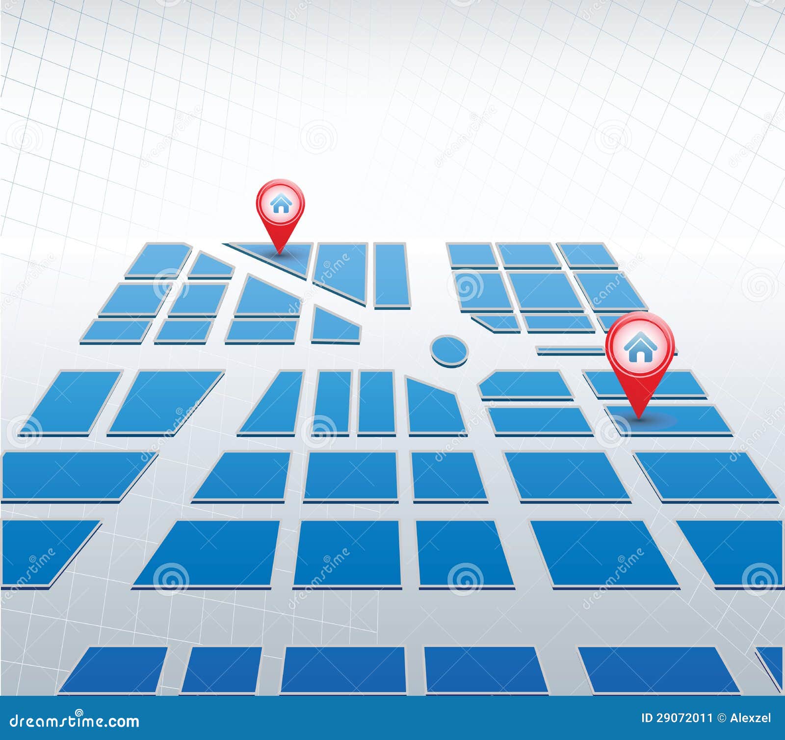 Blue map stock vector. Illustration of plan, direction - 29072011