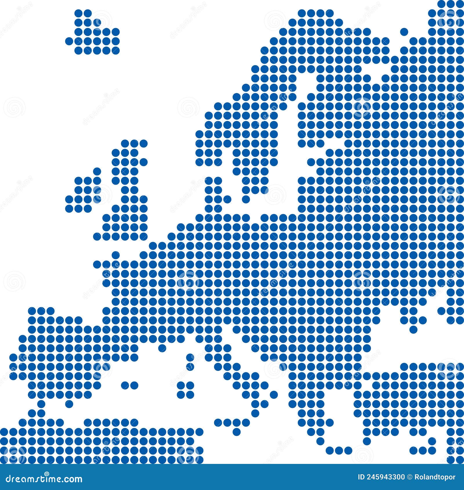 Blue Map of European Union Borders. Vector Illustration. Stock ...