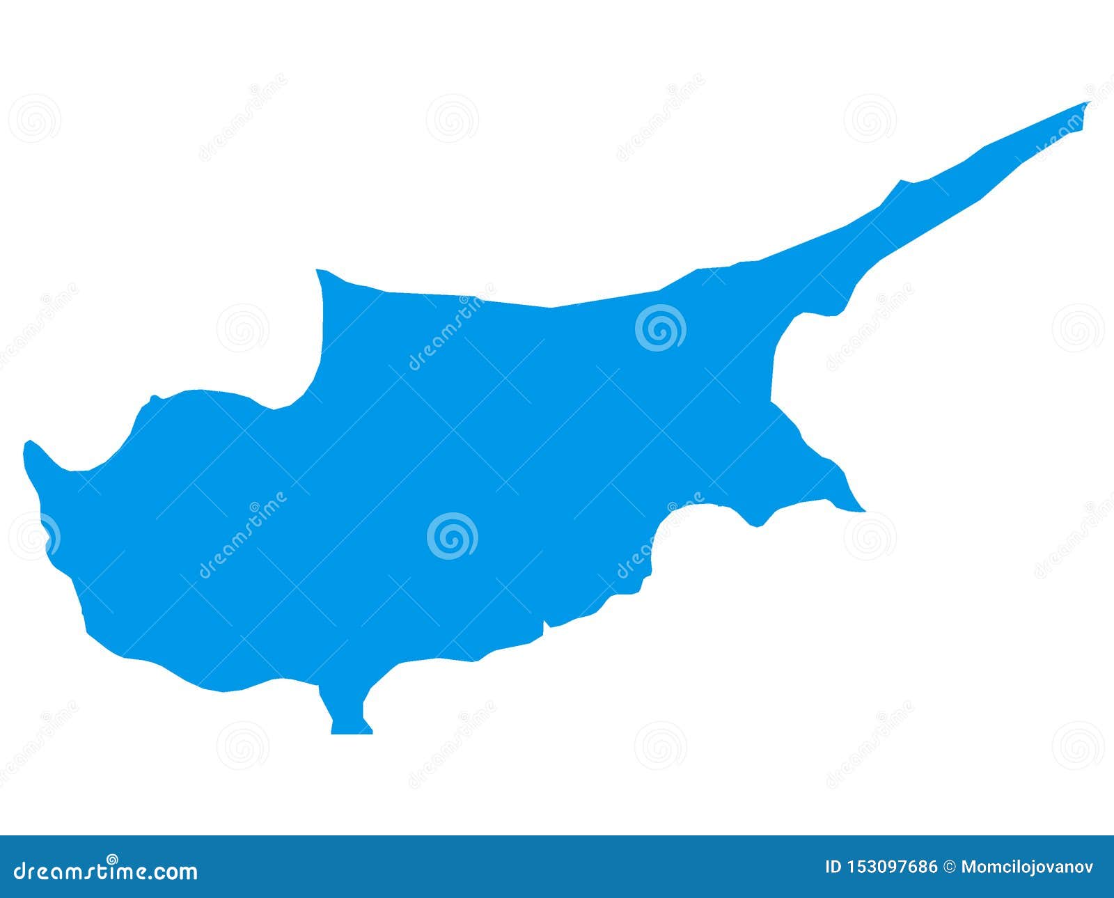 Blue Map of European Country of Cyprus Stock Vector - Illustration of ...
