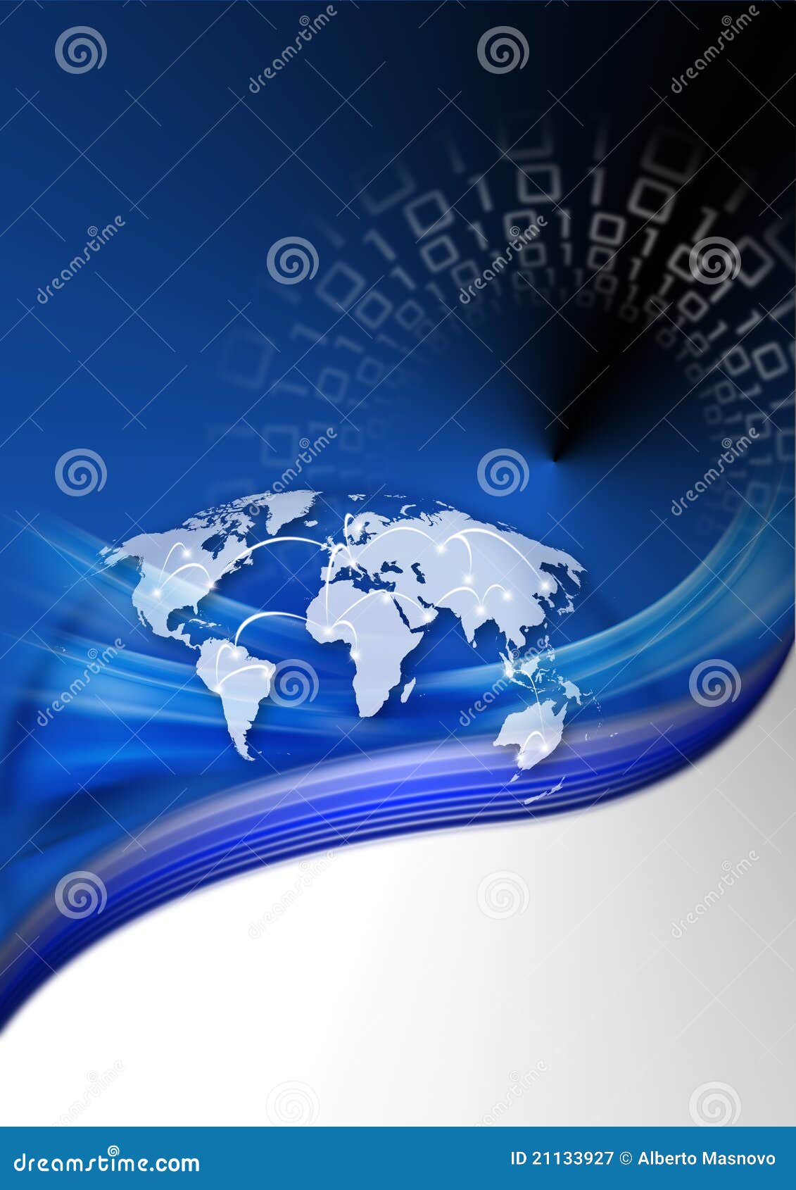 Blue Map Global Background Code Stock Illustration - Illustration of ...