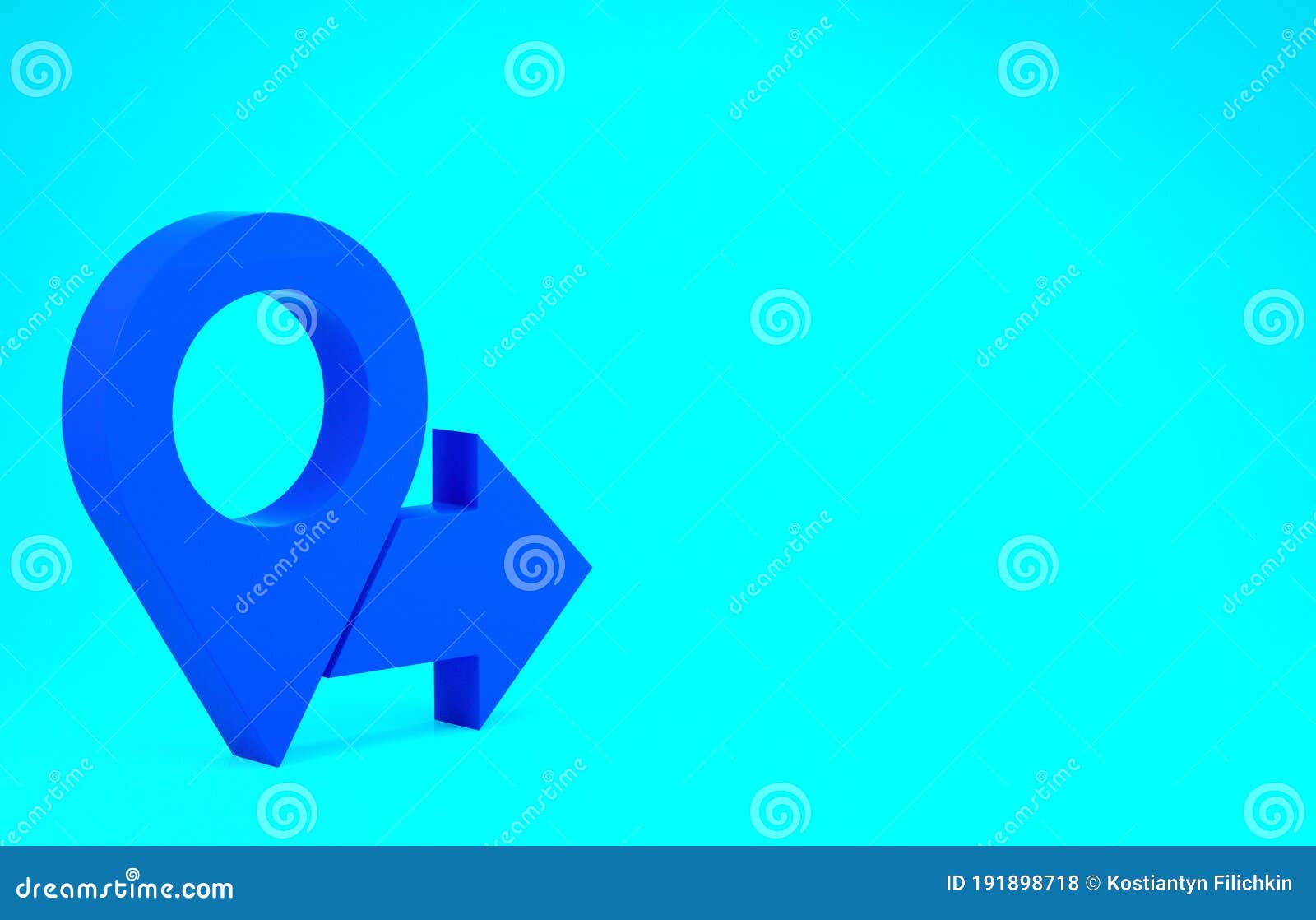 Blue Map Pin Icon Isolated on Blue Background. Navigation, Pointer ...