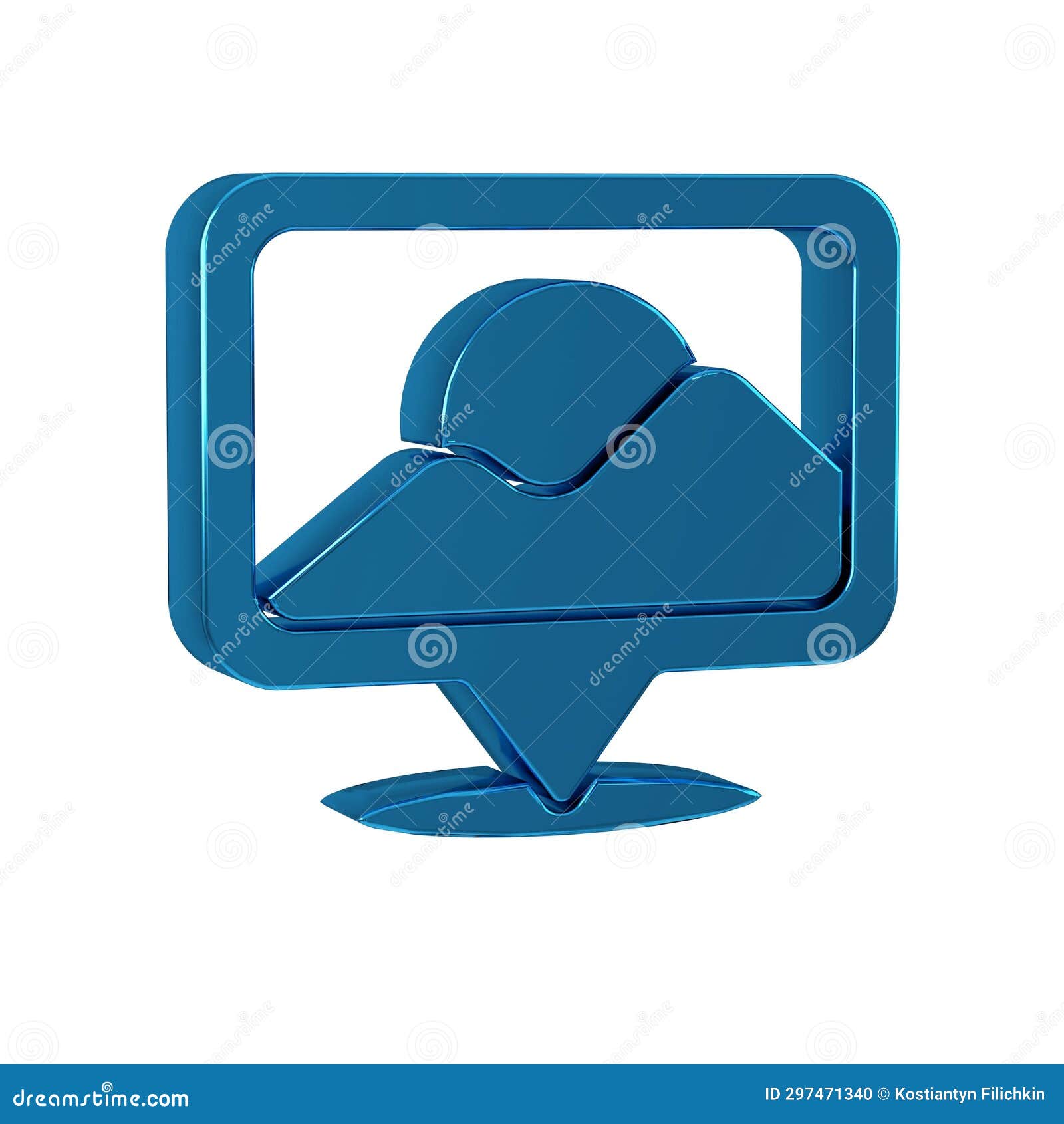 Blue Map Pin Icon Isolated on Transparent Background. Navigation ...
