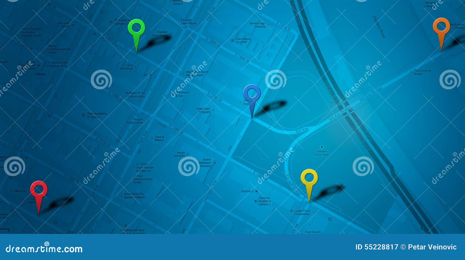 Blue map POI stock image. Image of interest, road, background - 55228817