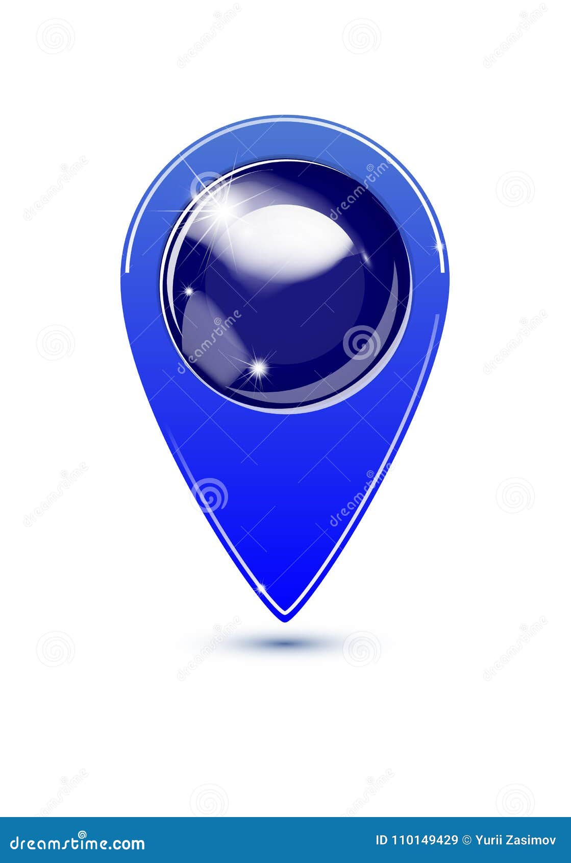 Blue Map Pointer with Blank Center Stock Vector - Illustration of memo ...