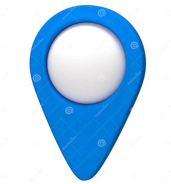 Blue Map Pointer 3d Pin. Location Symbol Isolated on White Background. Web Location Point ...