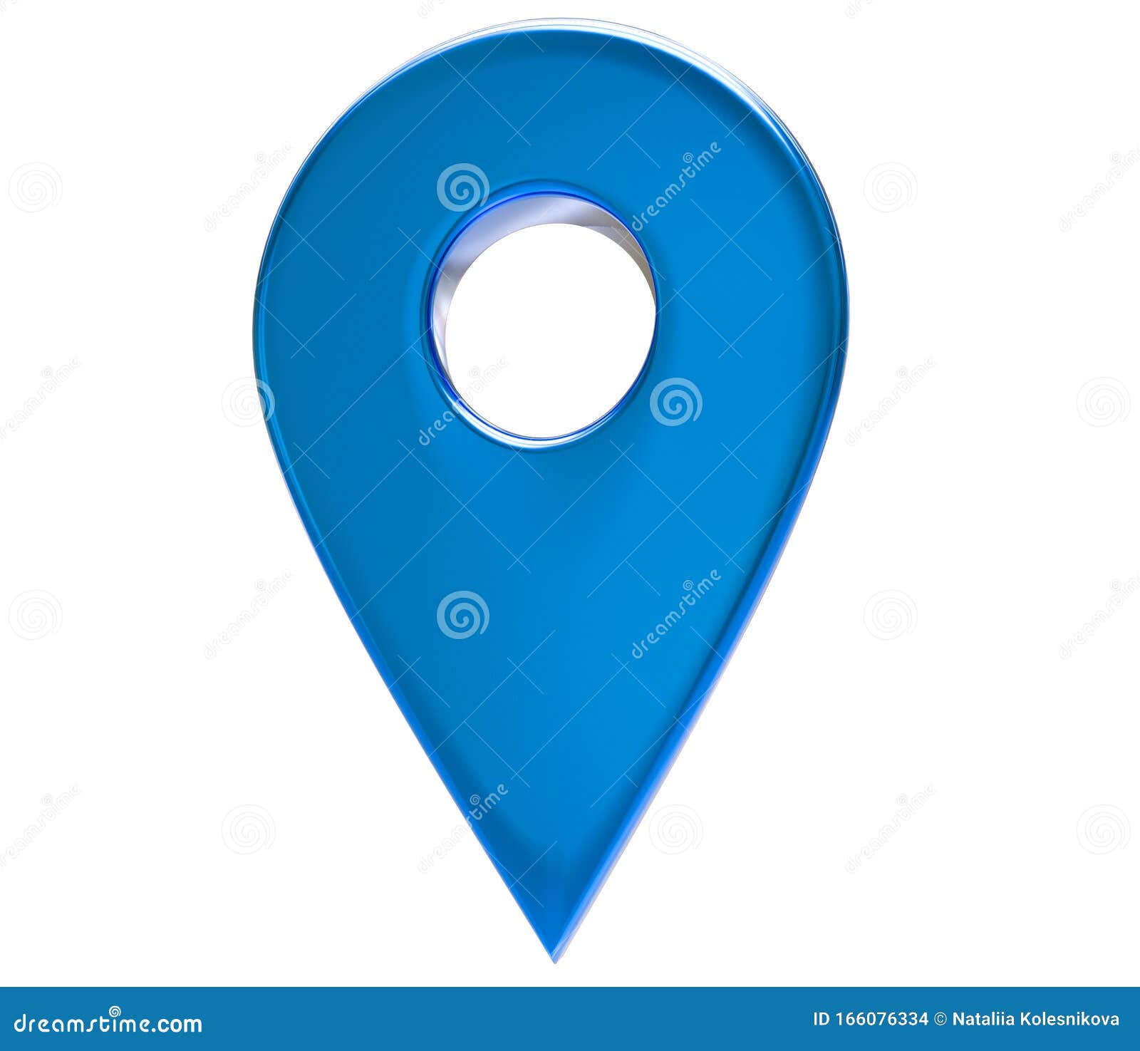 Blue Map Pointer 3d Pin. Location Symbol Isolated on White Background ...
