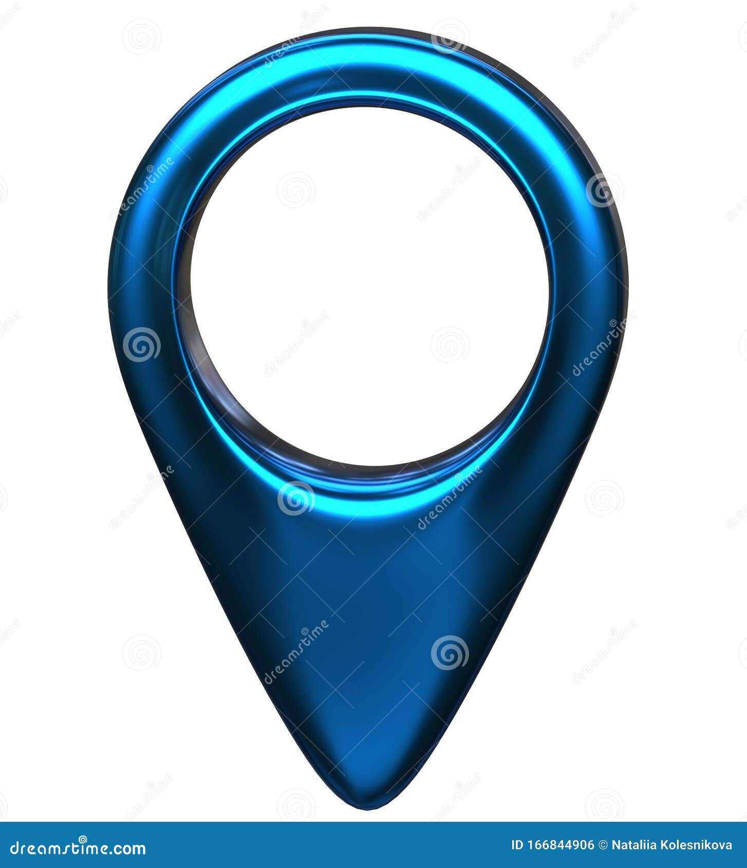 Blue Map Pointer 3d Pin. Location Symbol Isolated on White Background ...