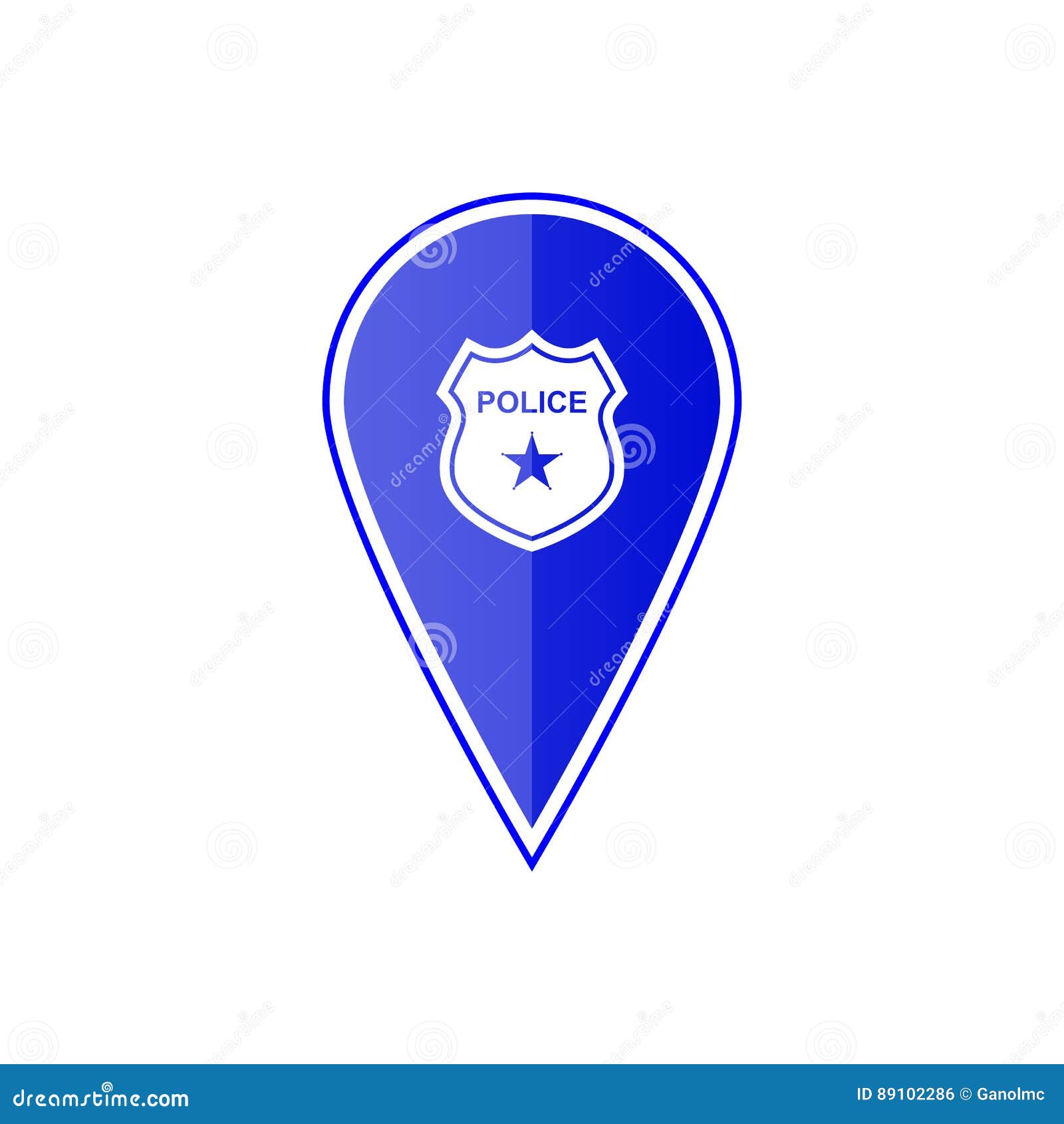 Blue Map Pointer with Police Location. Vector Illustration Stock Vector ...