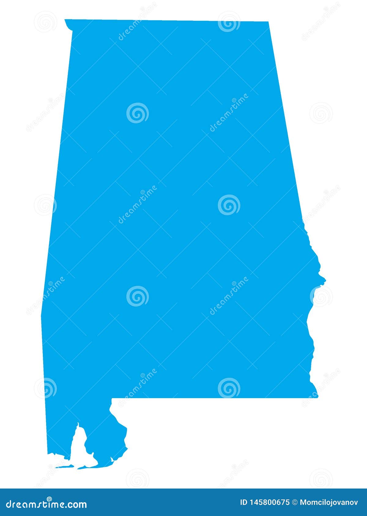 Blue Map of US State of Alabama Stock Vector - Illustration of state ...