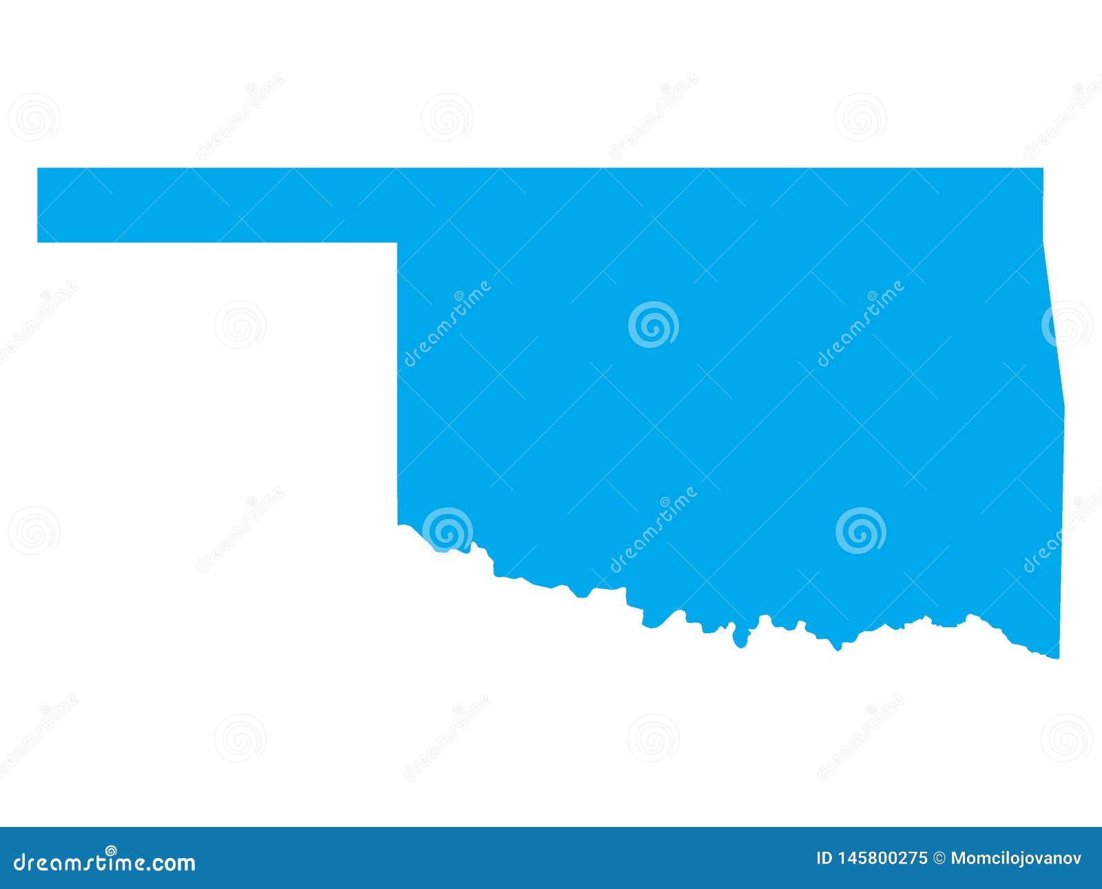 Blue Map of US State of Oklahoma Stock Vector - Illustration of ...