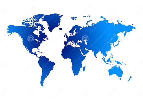 Blue map of the world stock illustration. Illustration of countries ...
