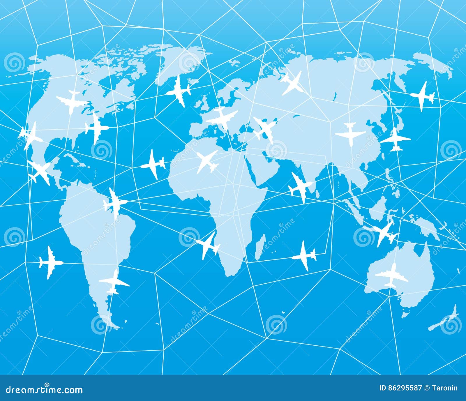 Blue map of the world. stock vector. Illustration of continents - 86295587