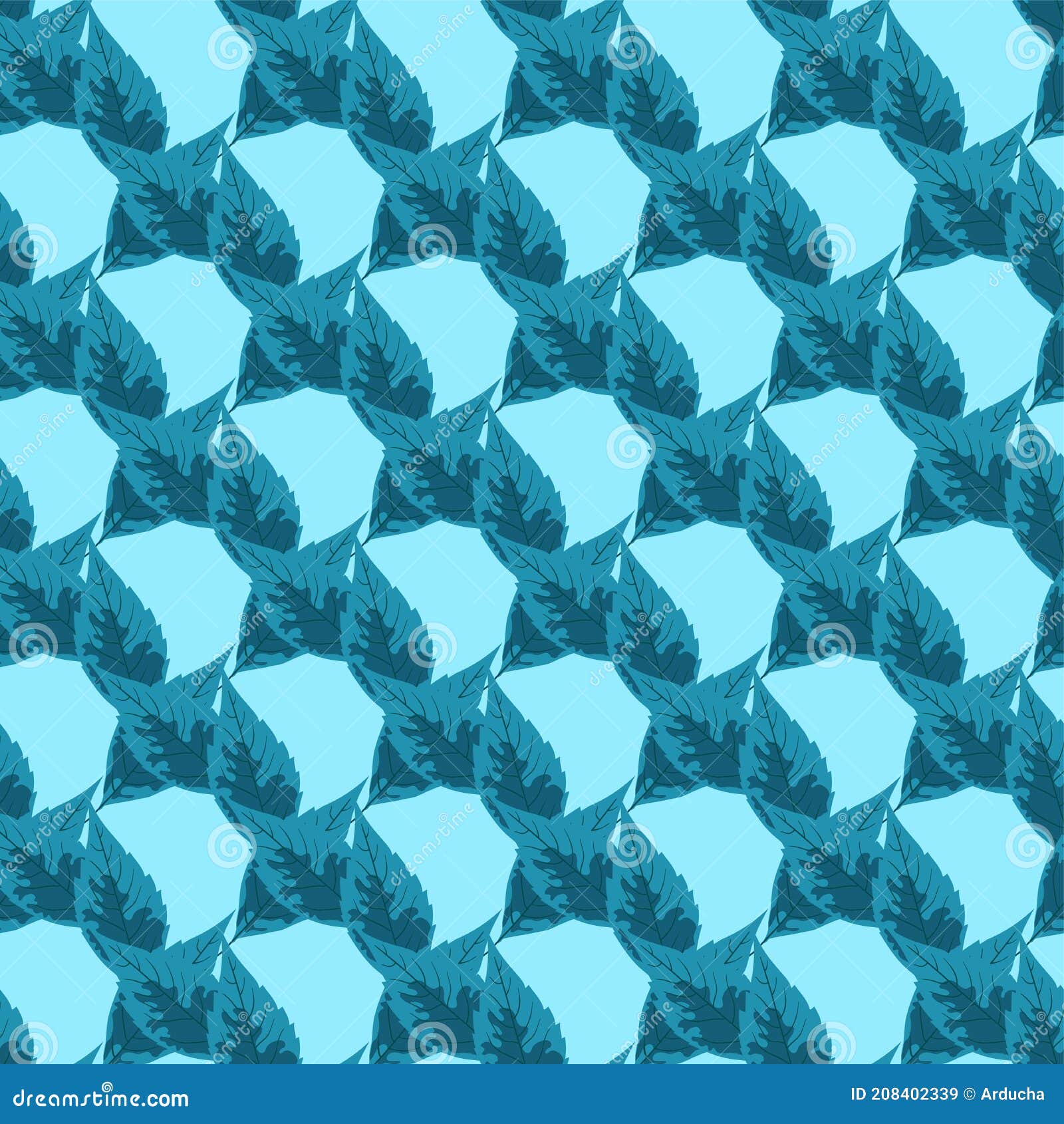 Blue Maple Leaves Repeat Pattern Stock Vector - Illustration of pattern ...