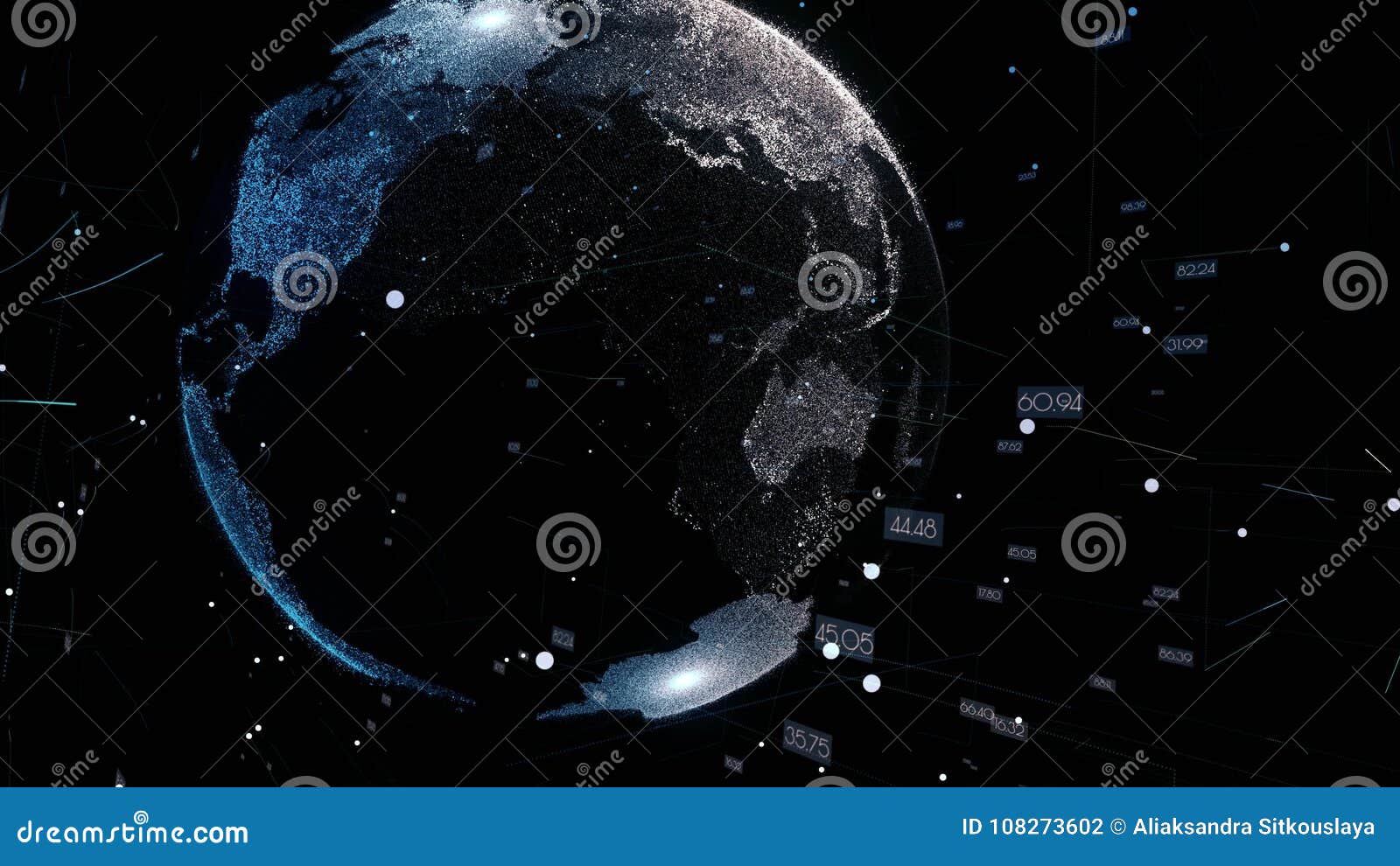 Blue Marble Digital Cloud Planet Earth Rotating Animation Stock Footage ...