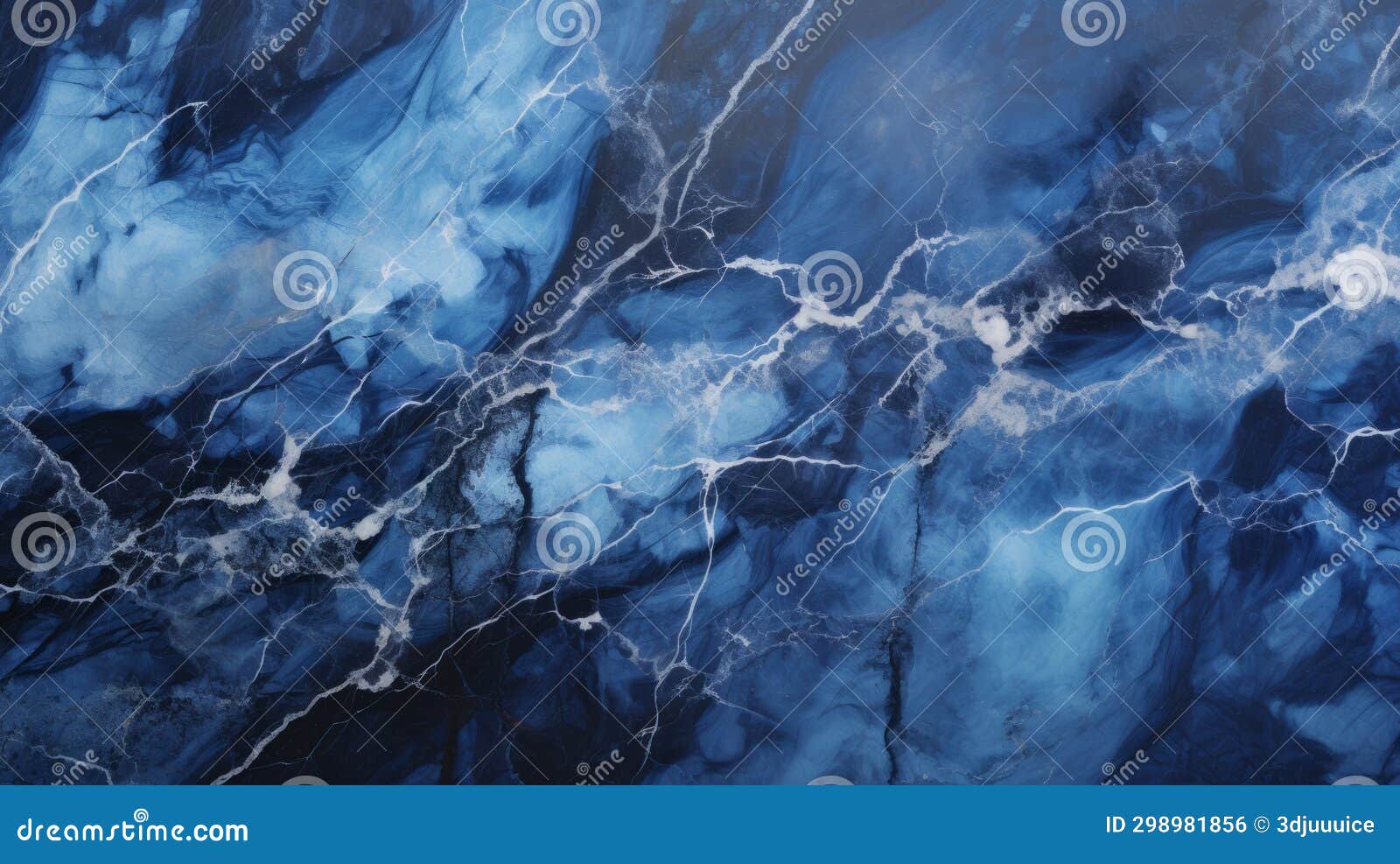 Blue Marble with Silver Veins Horizontal Background. Stock Photo ...