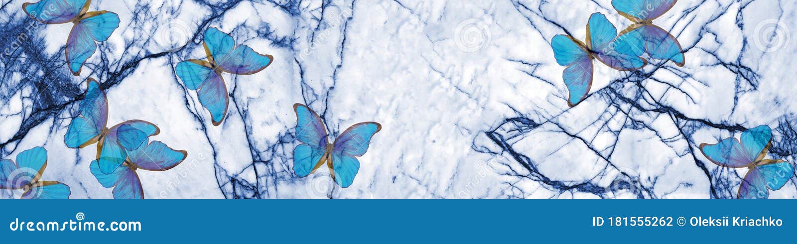 Blue Marble Texture and Blue Morpho Butterflies. Abstract Natural ...