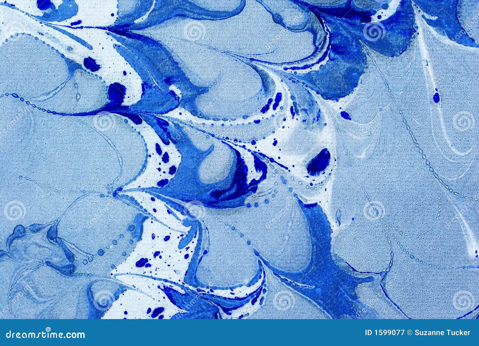 Blue Marbled Paper (made by Myself) Stock Image - Image of fiber ...